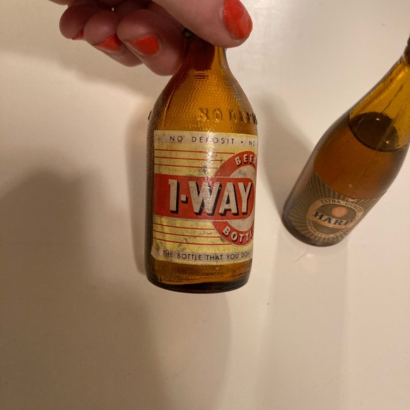 Other | Vintage Mini Beer Bottles 1way Beer Harp Beer | Poshmark
